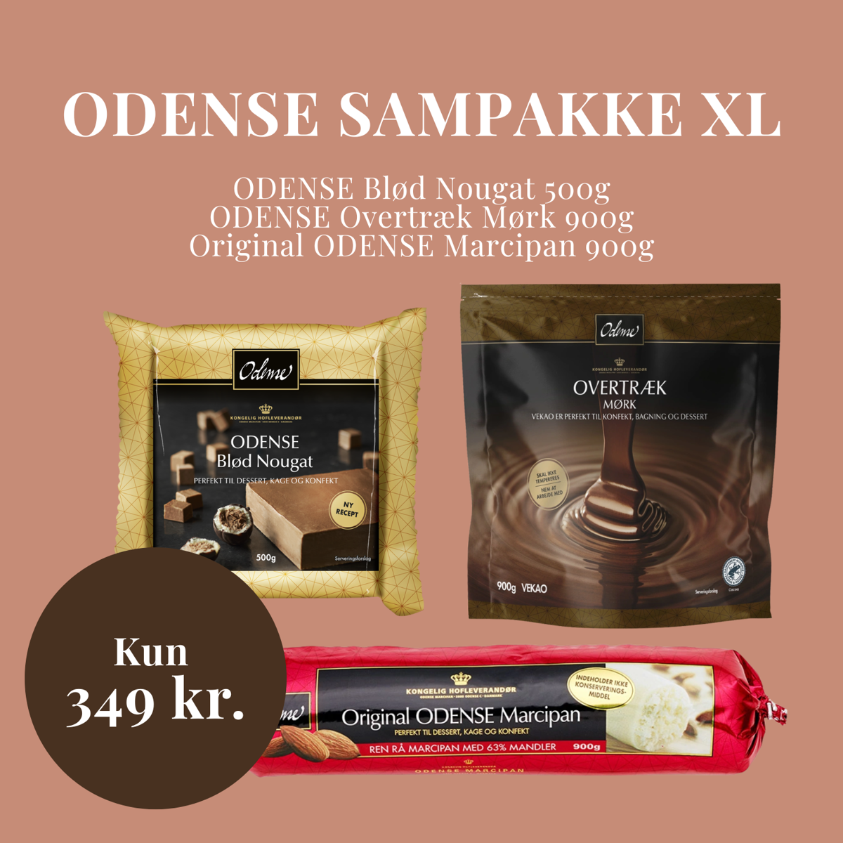 ODENSE Sampakke XL – Stor marcipan- & chokoladepakke | Odense Marcipan